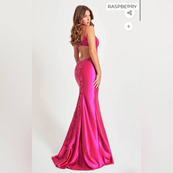 Faviana | Dresses | Faviana Raspberry Satin Formal Dress | Poshmark